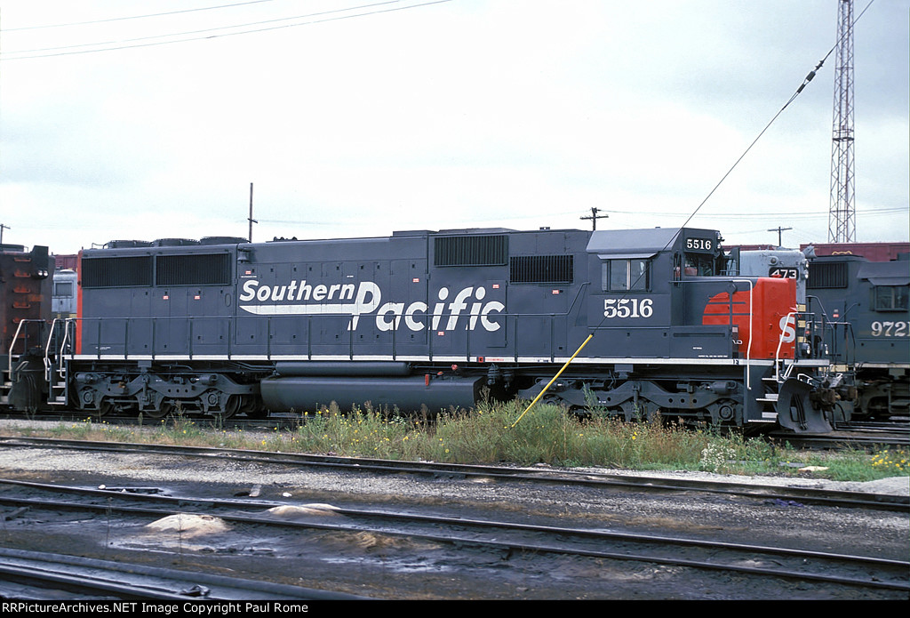 SP 5516, EMD SD50, ex DRGW repaint, seen at BRC Clearing Yard